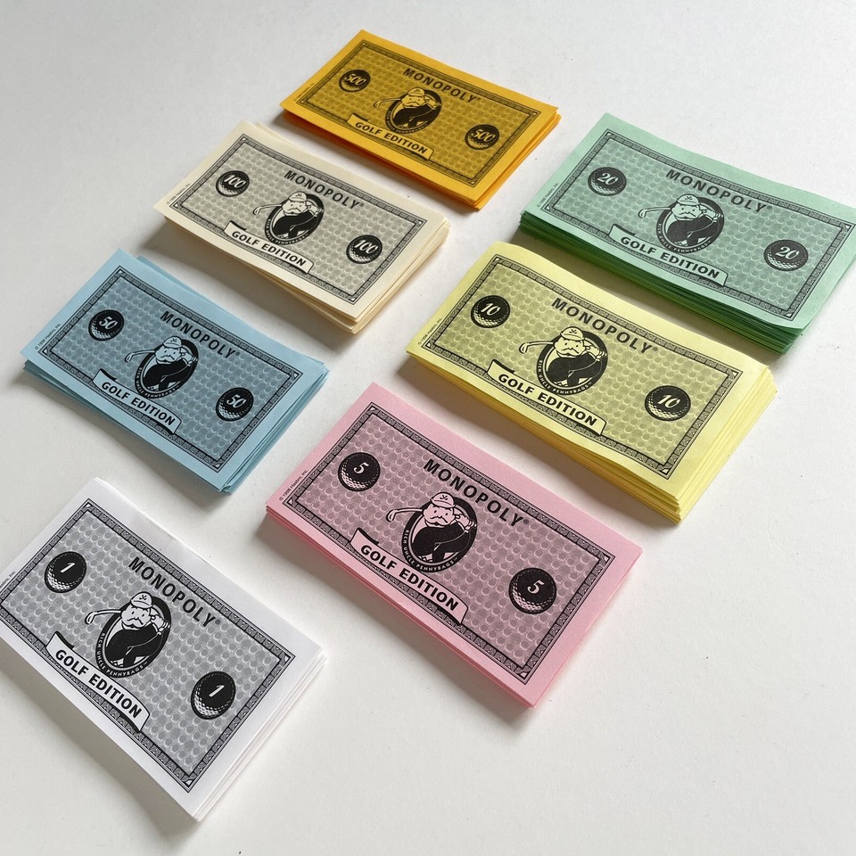 Golf Monopoly Board Game Currency Dollars Replacement Parts Pieces ...