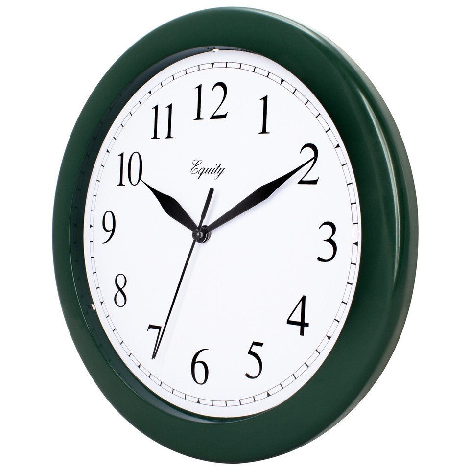 25205 Equity by La Crosse 10" Plastic Analog Wall Clock - Hunter Green ...