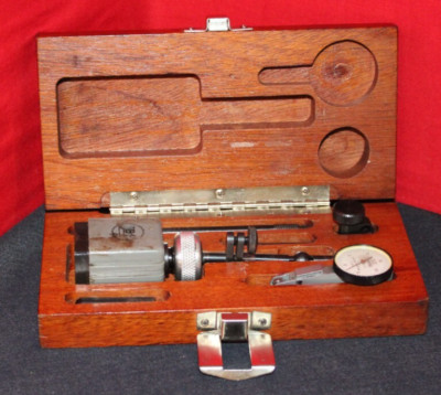 MACHINIST LATHE MILL 3 Dial Indicator w/ Magnetic Base MARKS on CASE ...