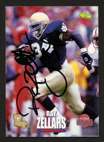 Ray Zellars #57 signed autograph auto 1995 Classic Draft Football Card ...