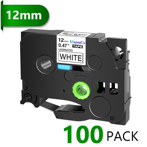 100pk Tape For Brother P-Touch TZe-231 TZ231 12mm Black on White ...