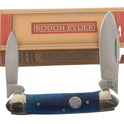 Rough Rider Blue Smooth Bone Canoe Pocket Knife RR1949 | eBay