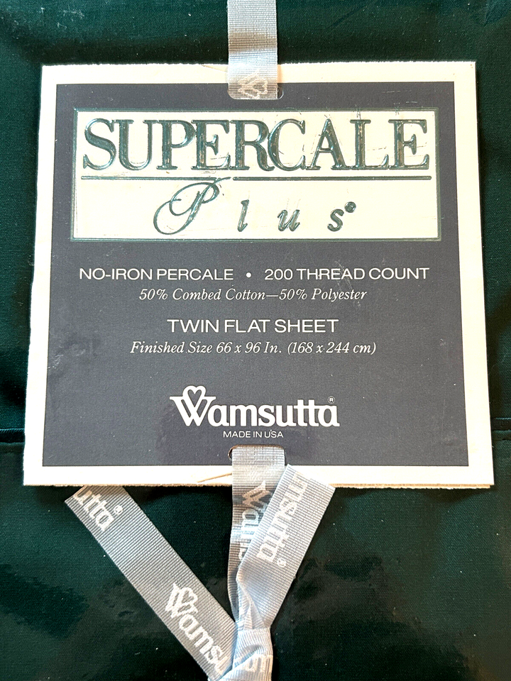 New Wamsutta Hunter GREEN Twin Flat SHEET Supercale Plus No Iron Percale 50/50 | eBay