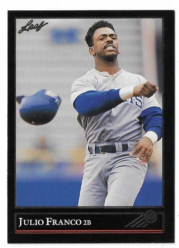 1992 Leaf Baseball Julio Franco Black Gold Card #119 Texas Rangers ...