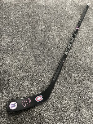 COLE CAUFIELD Montreal Canadiens SIGNED Auto Hockey Fights Cancer Stick ...