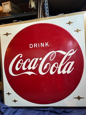 Large Coca Cola Advertsing Sign - All Metal - 4' X 4' | eBay