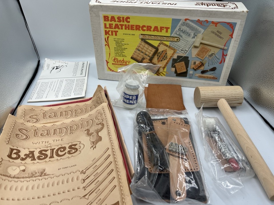 Vintage 1966 Tandy Leathercraft Beginners Kit Series Genuine Leather ...