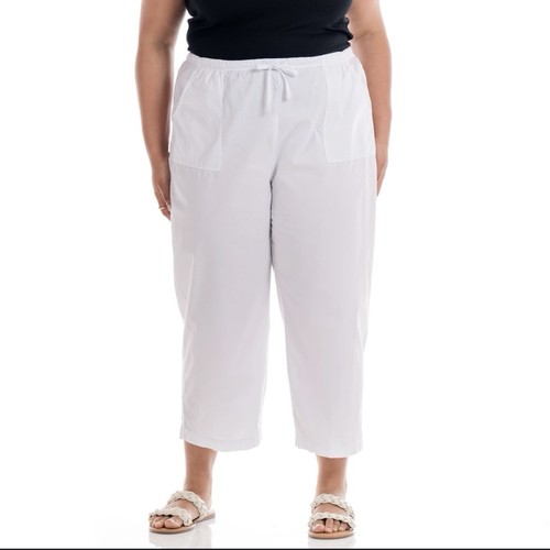 FRESH PRODUCE White Topstitch Sheeting Cotton Capris Size 3X EUC | eBay