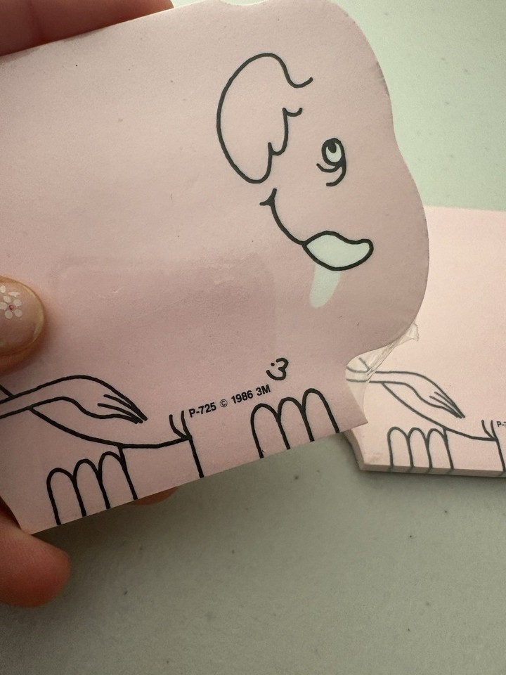 NEW Vintage 3M Post It Notes Pink Elephant Note Pad 40 Sheets 1986 ...
