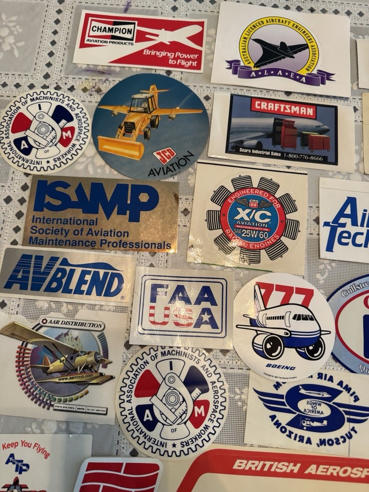 Lot of 60+ Aviation Themed Decals Stickers Pratt Whitney Boeing ...