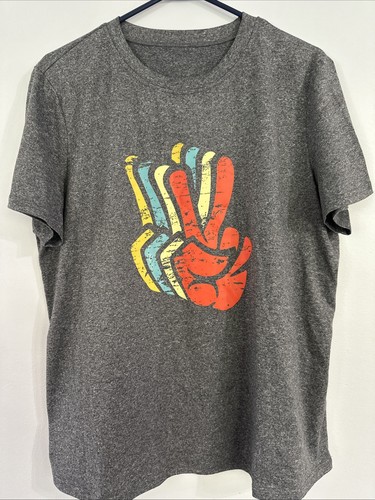 Peace Sign Trail Stretch Tee Size XXL Great Used | eBay