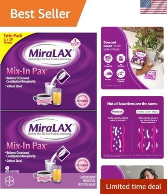 Gentle Constipation Relief Laxative Powder, Stool Softener with PEG ...