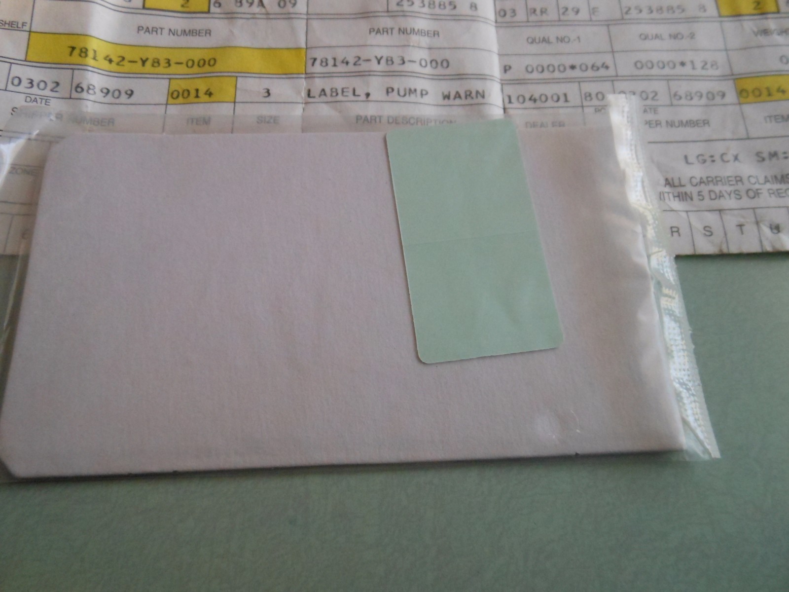 NOS OEM Honda Power Equipment Label Pump Warning WT40 WX10 WP20 # 78142 ...