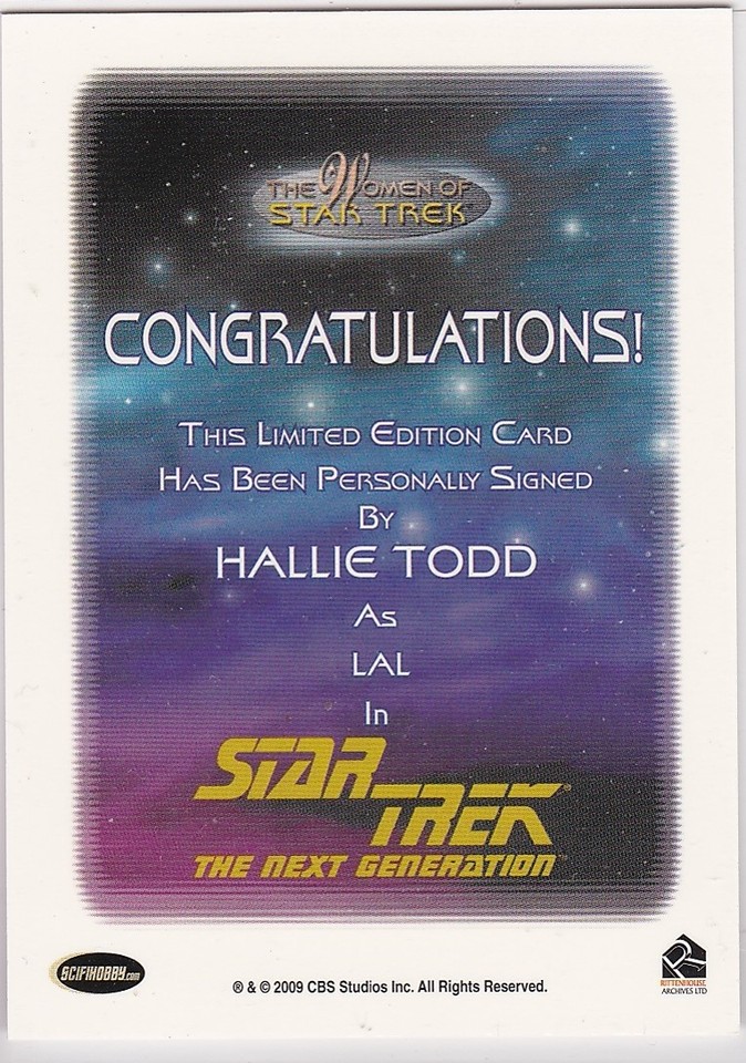 THE WOMEN OF STAR TREK 2010 HALLIE TODD AS LAL THE NEXT GENERATION TNG ...