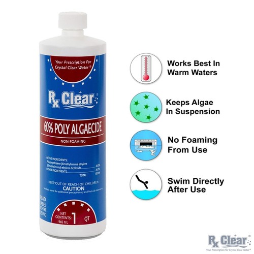Rx Clear Algaecide 60 Plus Prevents Algae Swimming Pool Chemical - 1 ...