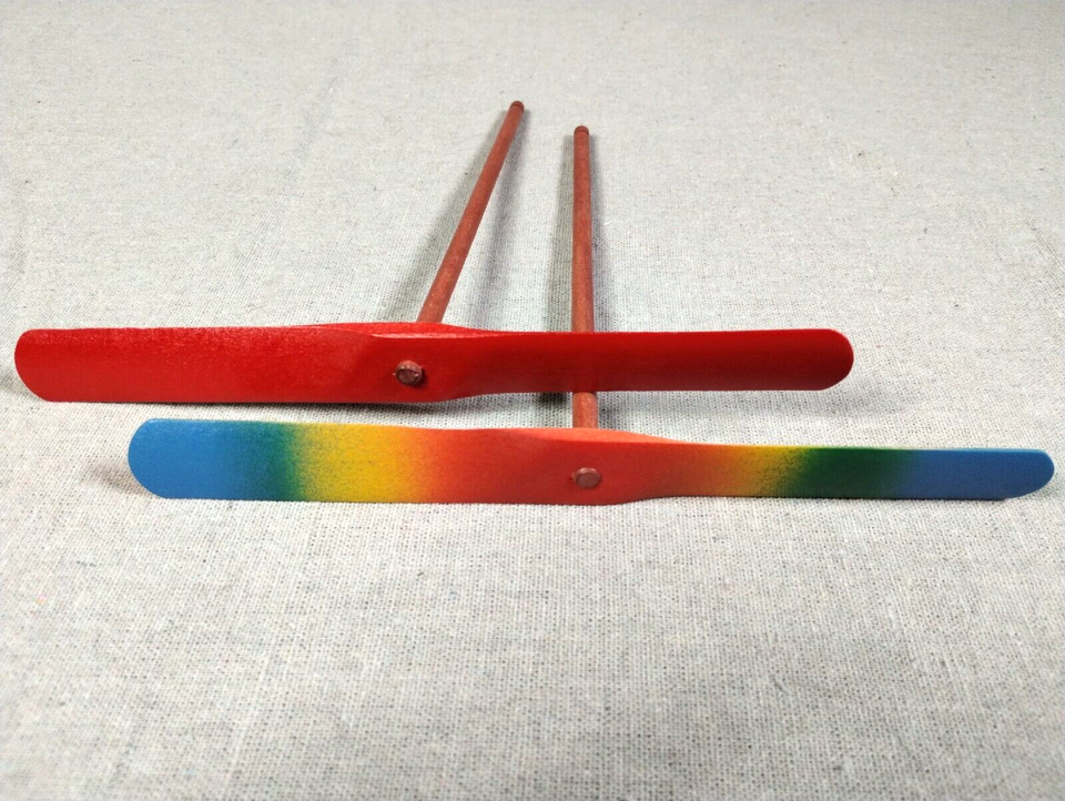 Aero Motion Puddle Jumper Hand Propelled Flying Wood Toy RAINBOW & RED ...