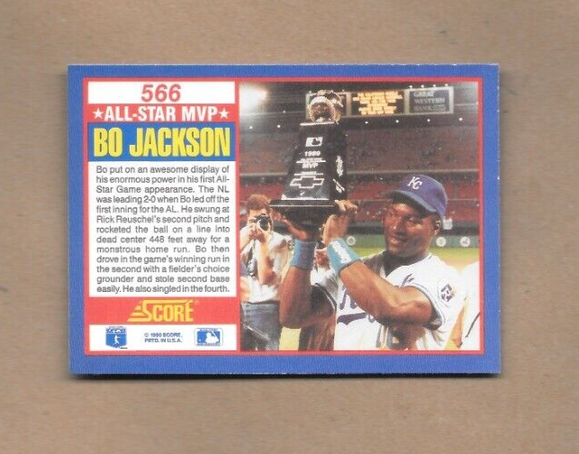 1990 Score Baseball Bo Jackson All-Star MVP Card #566 Royals NM/MT | eBay