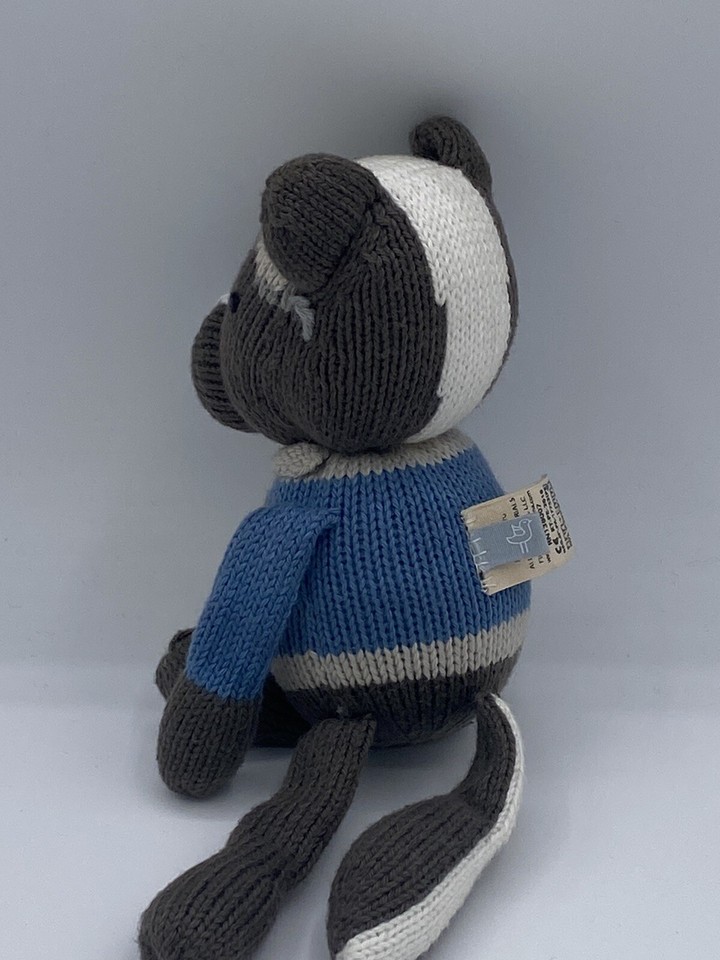 Finn & Emma Knit Rattle Simon The Skunk Soft And Cute Crochet | eBay