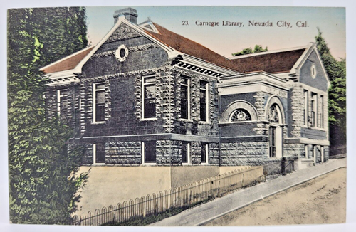 Vintage Postcard Carnegie Library, Nevada City, California | eBay