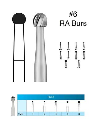 RA #6 round carbide bur for slow speed latch type #6 RA bur | eBay
