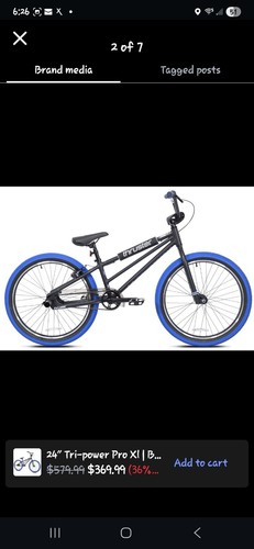 24" Tri Power Pro XL BMX Bike w/ Rear Pegs and Rear Handbrake, Black | eBay