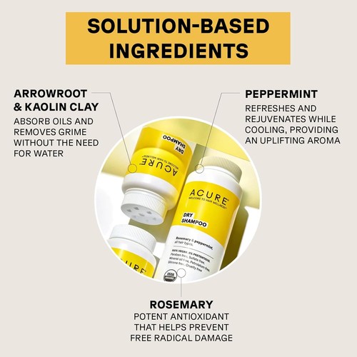 Acure Dry Shampoo - All Hair Types | 100% Vegan | Certified Organic ...