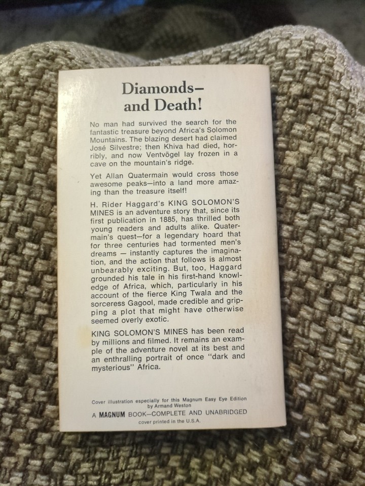King Solomon's Mines H. Rider Haggard 1st Lancer Magnum Easy Eye Large ...