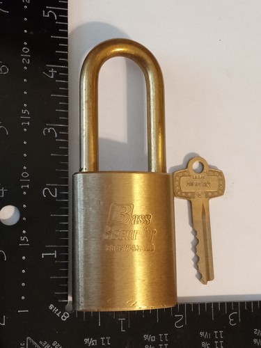 1 EA.-USED-BRASS WILSON BOHANNAN-LOGO-SFIC PADLOCK-WITH A SINGLE KEY ...