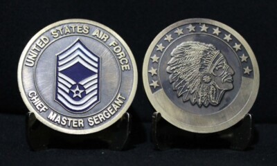 US AIR FORCE CHIEF MASTER SERGEANT RANK CHALLENGE COIN MILITARY COINS ...