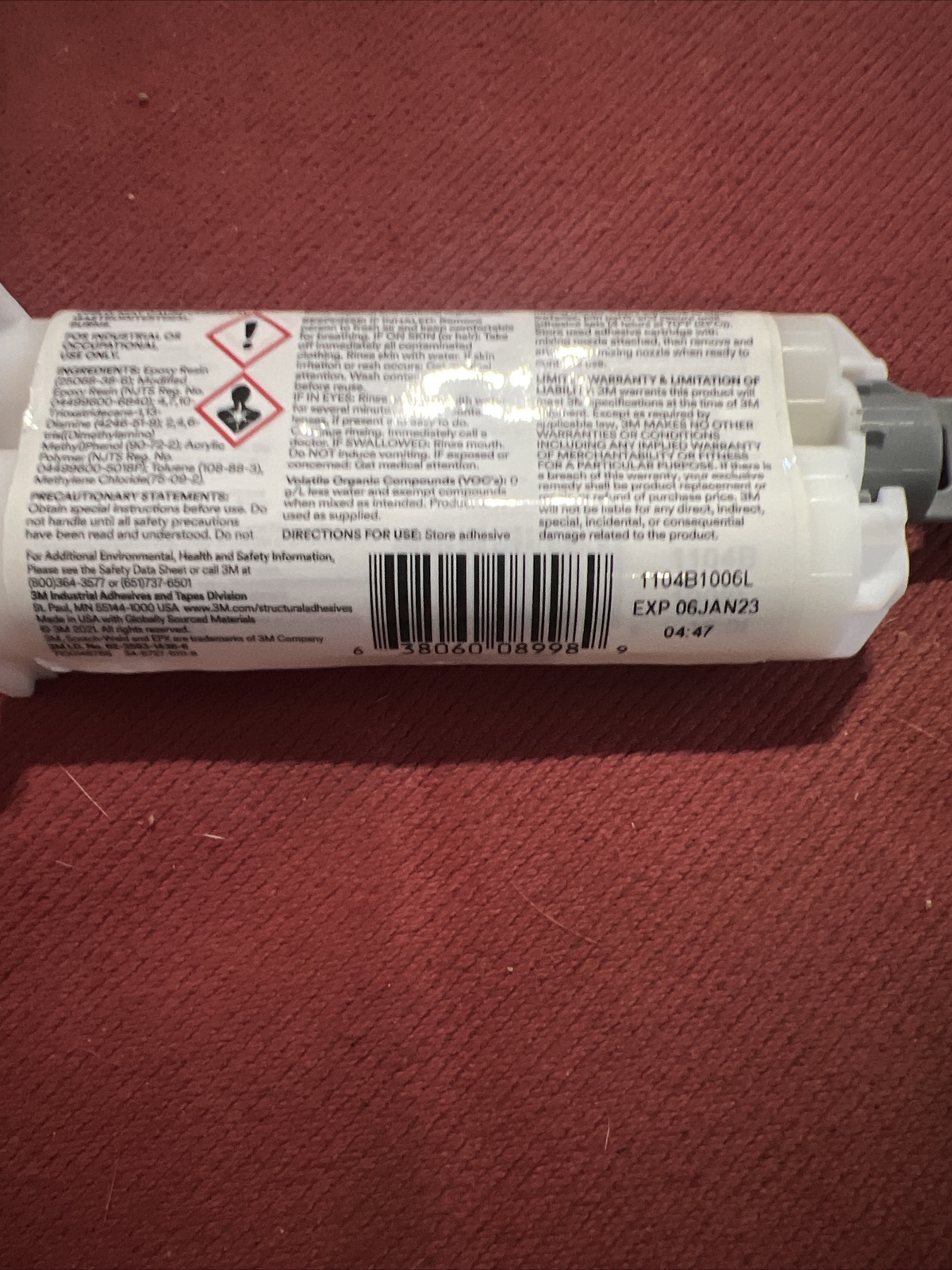 3M Scotch-Weld Epoxy Adhesive DP460 Off-White, 50 mL / 1.69 FL OZ, | eBay