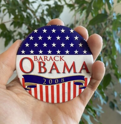 Barack Obama 2008 08 Presidential Campaign Red White Blue Flag Pin ...