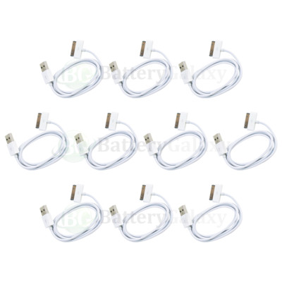 10 NEW USB Battery Sync Charger Cable for Apple iPhone 1 2 3 3G 3GS 4 ...