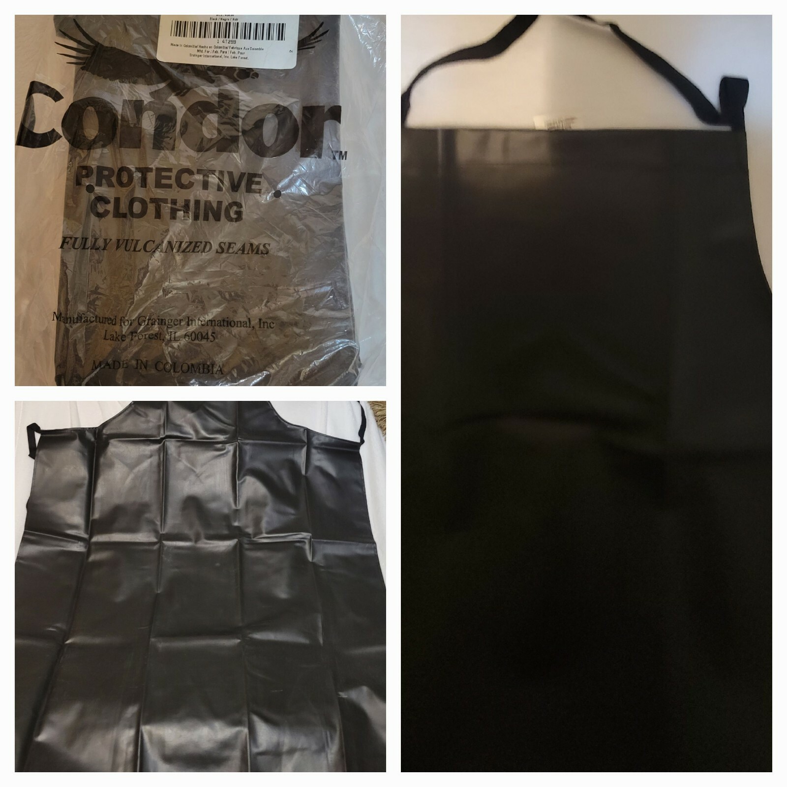 Condor 4T295A Protective Apron Size 45x35 Fully Vulcanized Seams Black ...