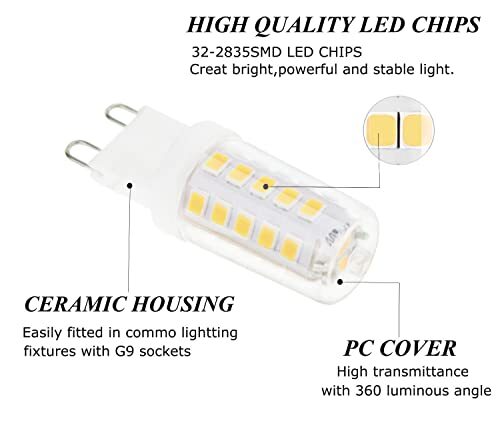 6pack G9 Dimmable Led Bulb T4 G9 Base Bulb4w 4000kequivalent To 25w 40w ...