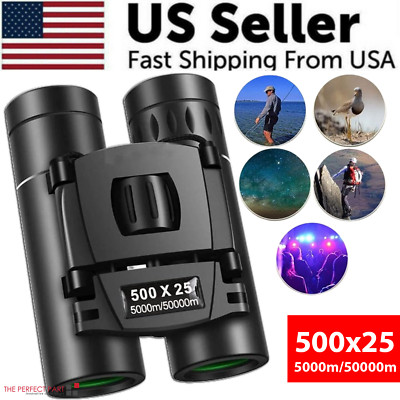500x25 Portable HD Zoom Powerful Binoculars Day Low Night Optics ...