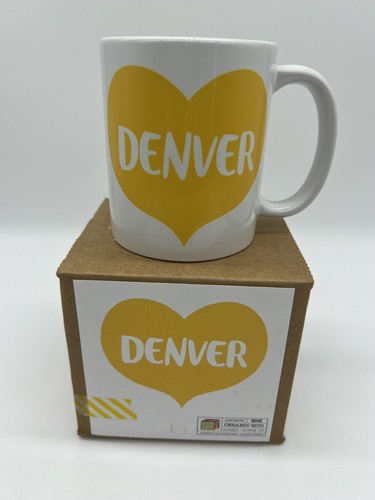 Denver Colorado Yellow Heart White Ceramic Mug Coffee Cup Rock Scissor ...