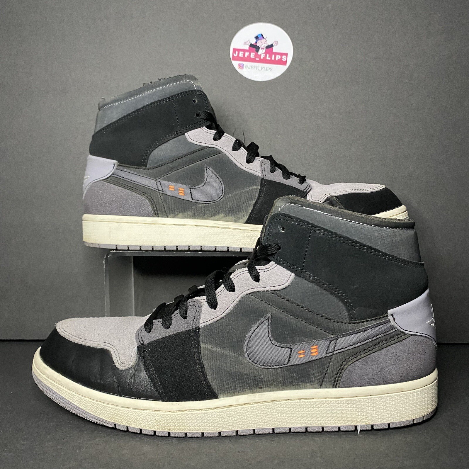 Nike Air Jordan 1 Mid SE Craft Inside Out Stealth Bla… - Gem