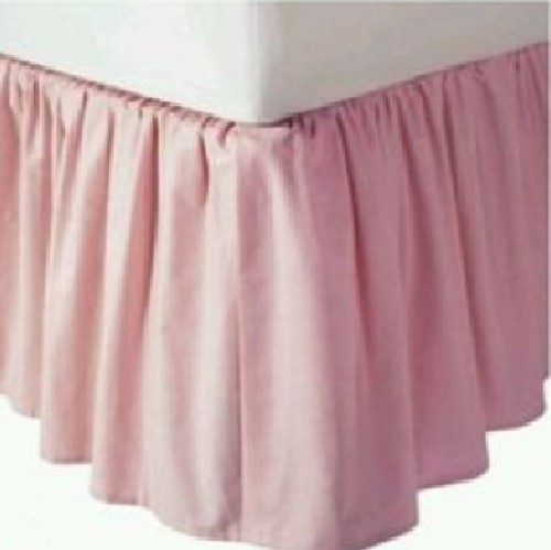 Ruffle Bed Skirt Open Corner Solid Pink 700 TC Cotton All Bed Size Drop ...