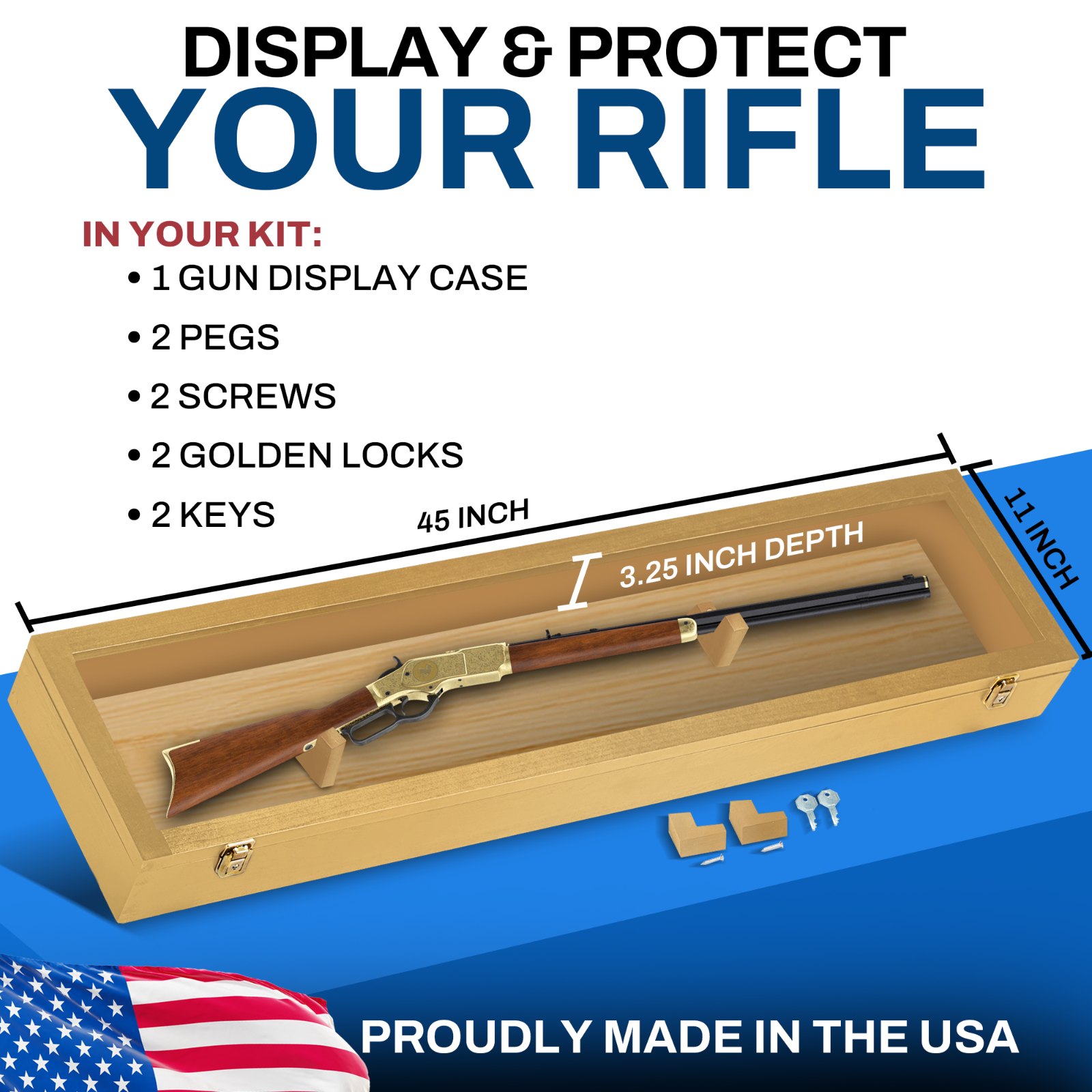 Single Rifle Gun Cabinet Display Case Wall Rack Replica Airsoft Civil ...