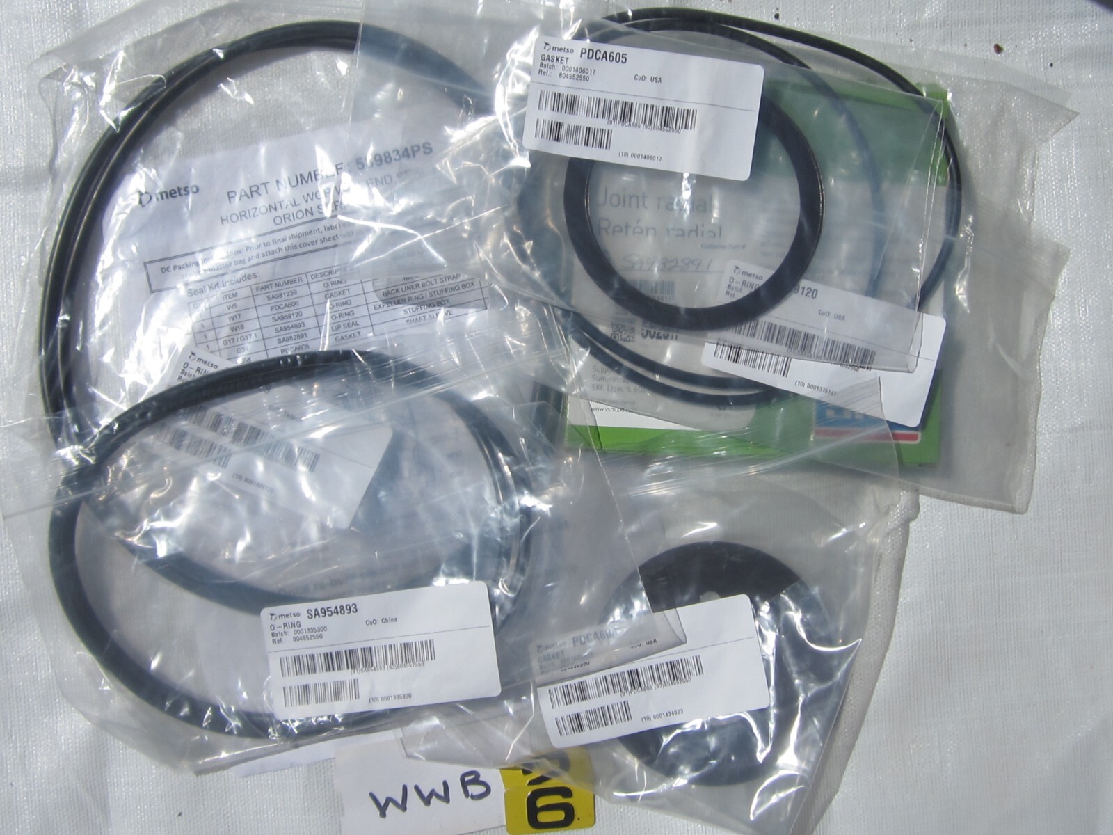 METSO 589834PS HORIZONTAL WCP WET END SEAL KIT ORION SERIES FR500 (NOS ...