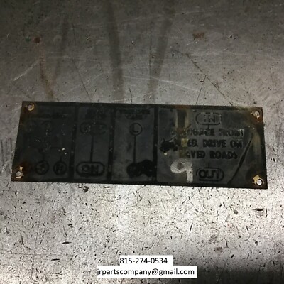 Half Track Shift Transfer Case and Parking Brake Data Plate for Restoration #9 | eBay