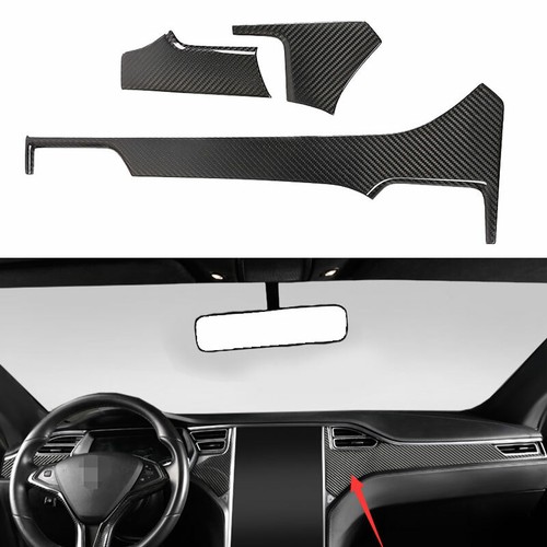 Real Carbon Fiber Central Console Instrument Strip For Tesla Model X S ...