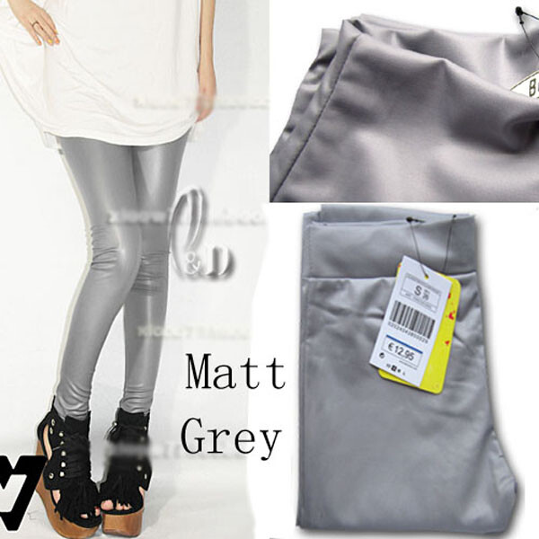 AU SELLER Sexy Leather Look Metallic Shiny Dance Rockabilly Tights ...