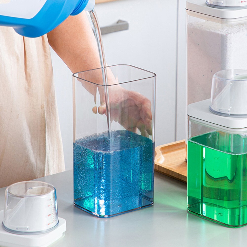 Plastic Laundry Washing Up Powder Container Soap Detergents Storage Box ...