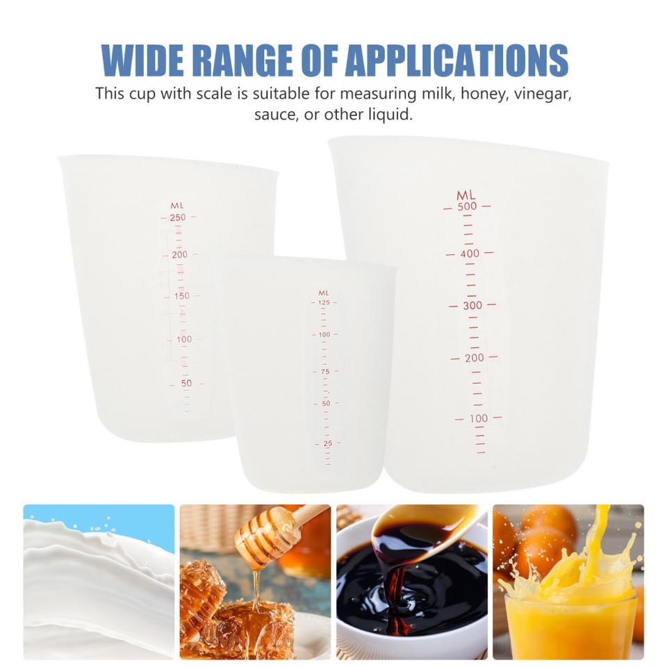Measure Cups Thickened Silicone Kitchen Measuring Household Graduated ...