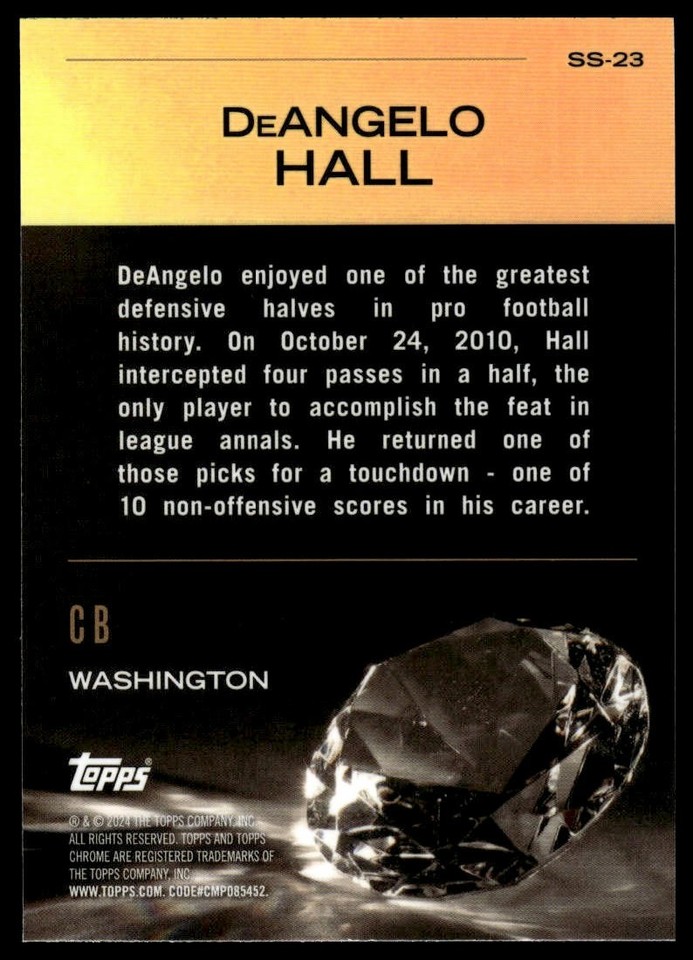 2024 Topps Chrome #SS-23 DeAngelo Hall Sunday Swag Lazer Refractor | eBay