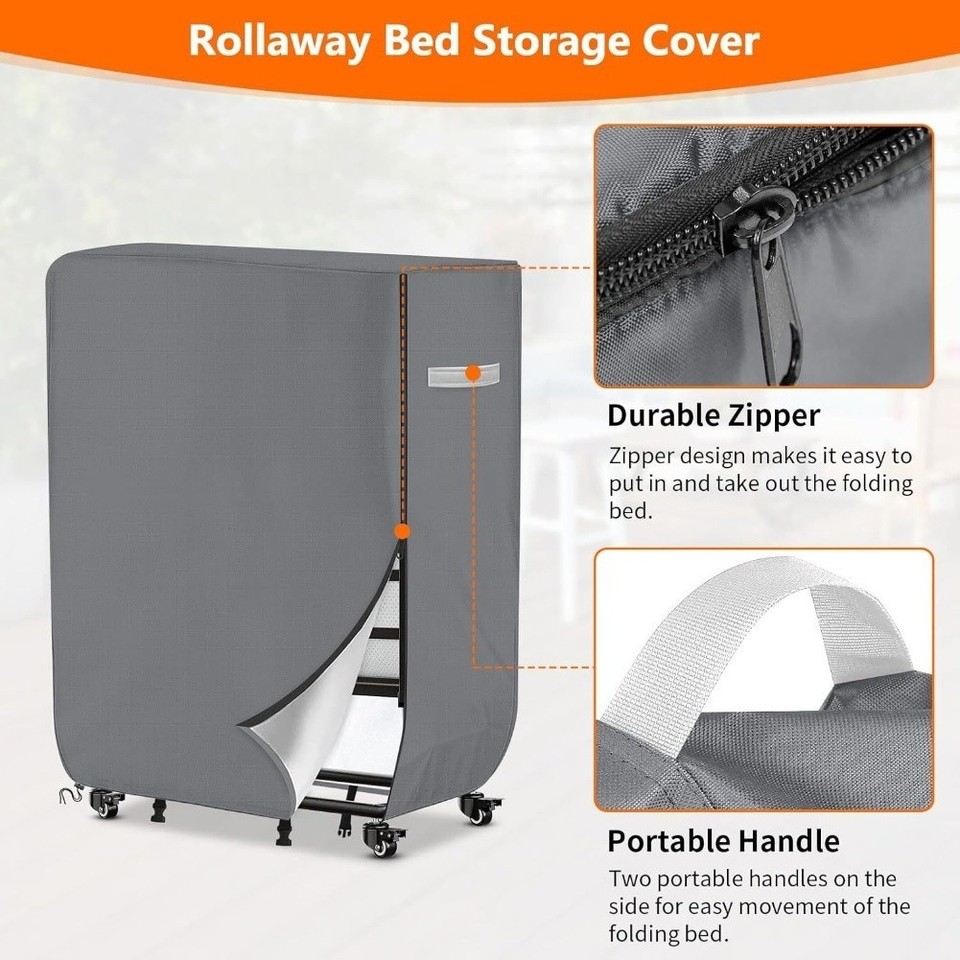 Rollaway Bed Storage Cover for Twin Size Folding Bed with Waterproof ...