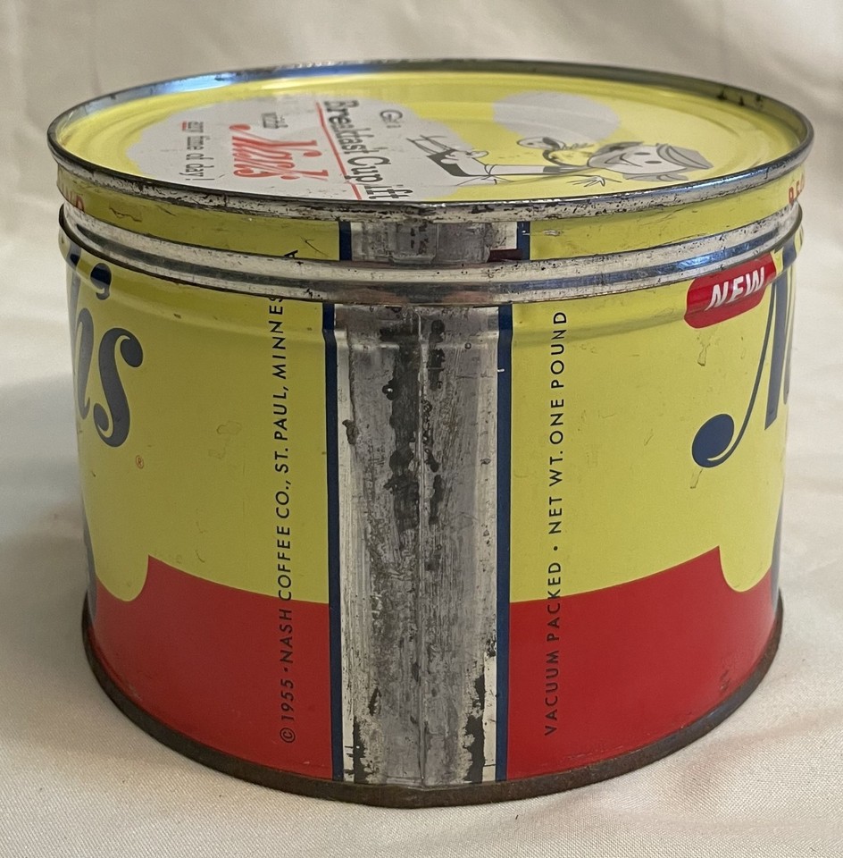 Vintage Nash's Key Wind 1 lb. Coffee Tin. Dated 1955. | eBay