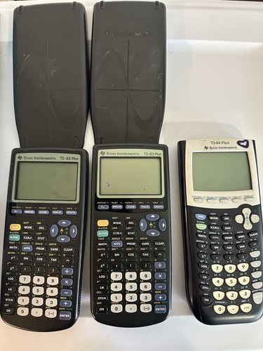 Lot of 3 Scientific Calculators Ti83 Ti84 Plus Ti 83 84 As-Is Texas ...