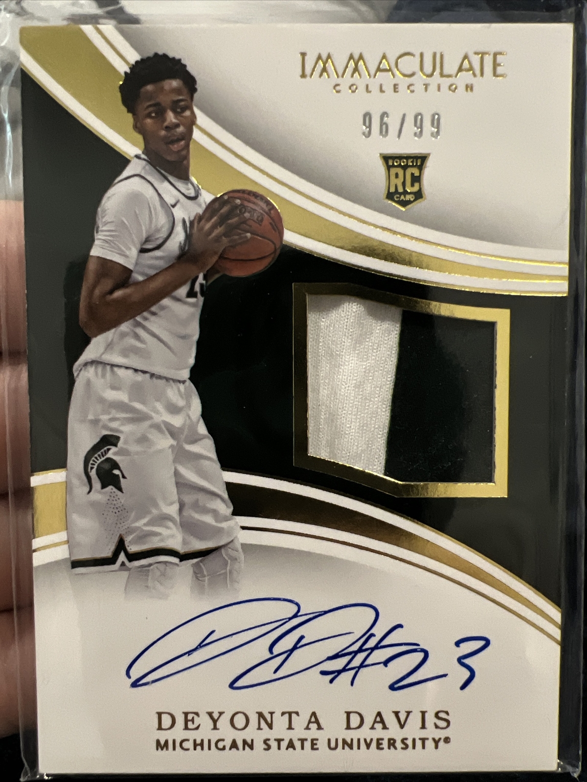 2016 Immaculate Collegiate /99 Deyonta Davis #50 RPA Rookie Patch Auto ...